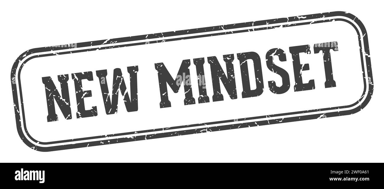 new mindset stamp. new mindset rectangular stamp isolated on white ...