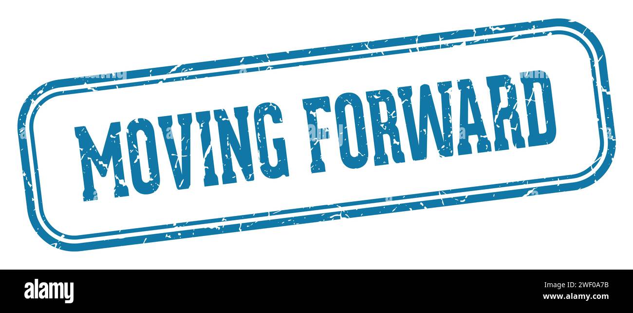 moving forward stamp. moving forward rectangular stamp isolated on ...