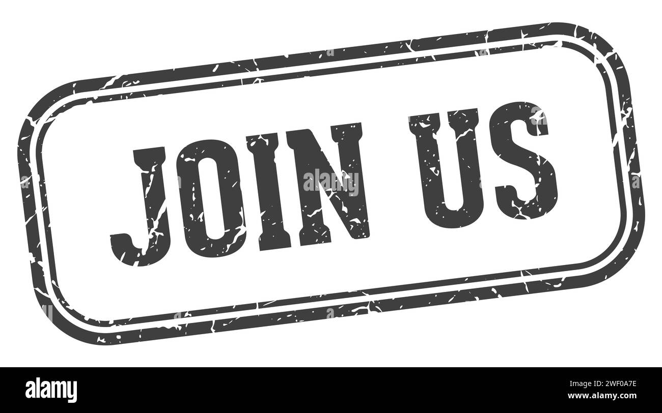 join us stamp. join us rectangular stamp isolated on white background ...