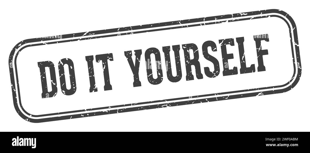 do it yourself stamp. do it yourself rectangular stamp isolated on ...