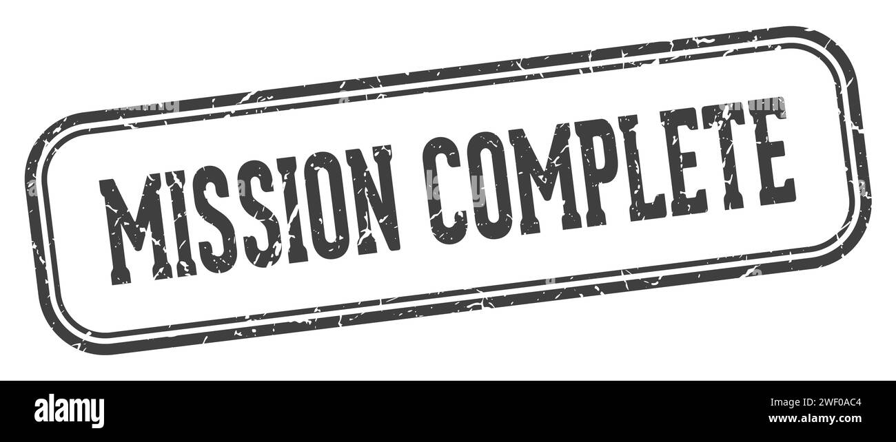mission complete stamp. mission complete rectangular stamp isolated on ...