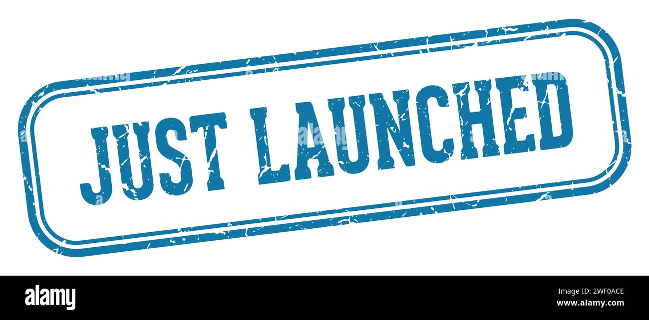 just launched stamp. just launched rectangular stamp isolated on white ...