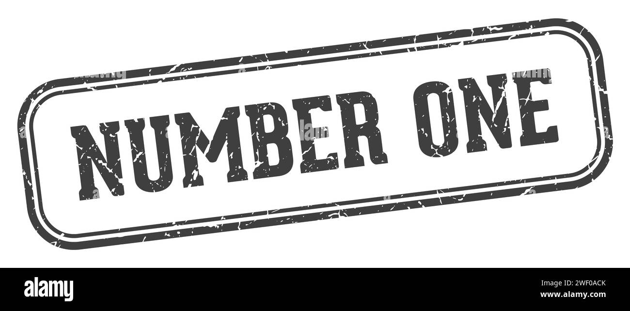 number one stamp. number one rectangular stamp isolated on white ...