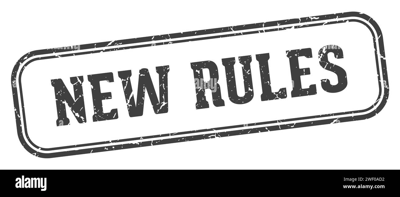 new rules stamp. new rules rectangular stamp isolated on white ...