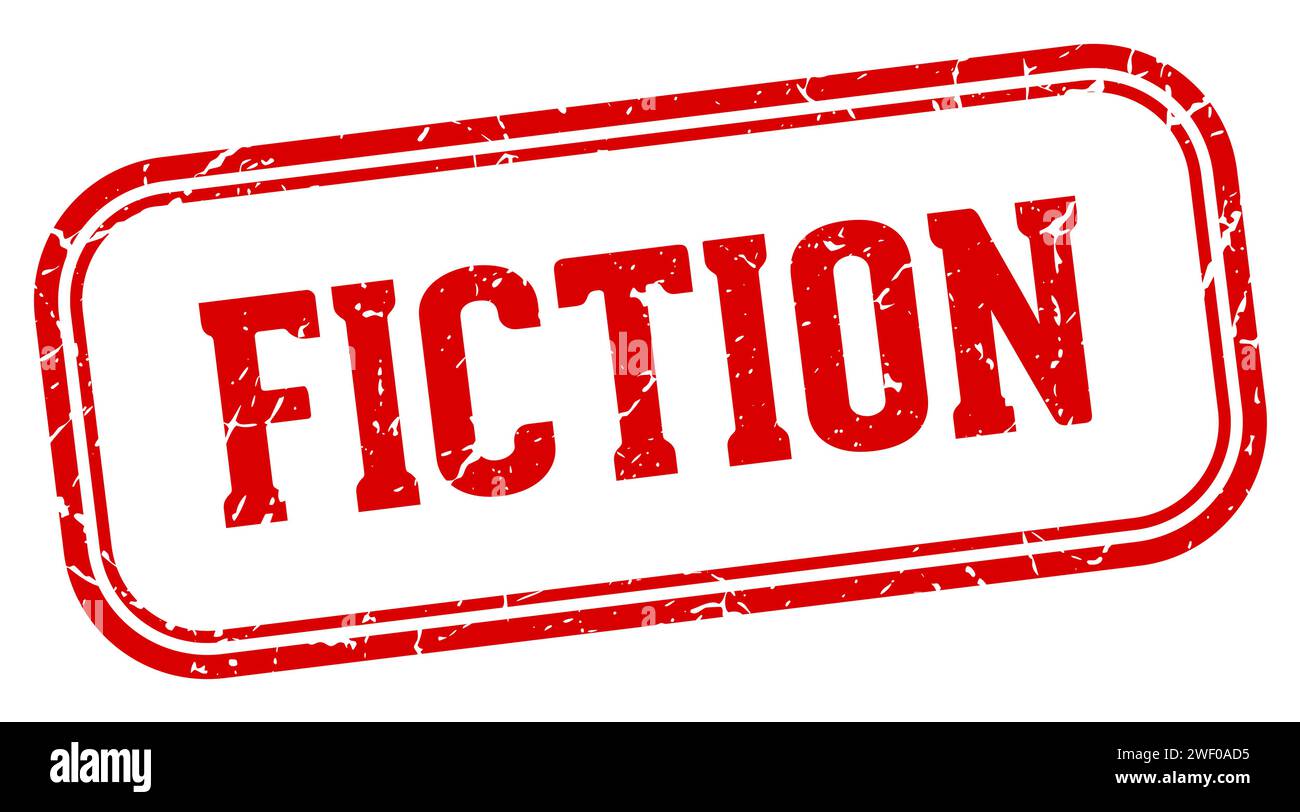 fiction stamp. fiction rectangular stamp isolated on white background ...