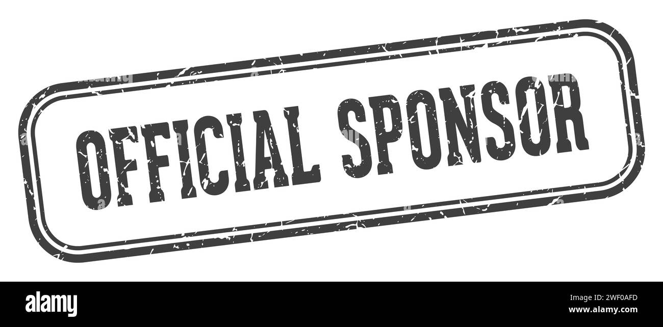 official sponsor stamp. official sponsor rectangular stamp isolated on ...