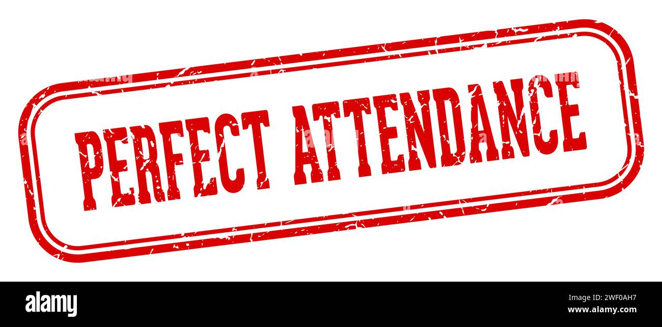 perfect attendance stamp. perfect attendance rectangular stamp isolated ...