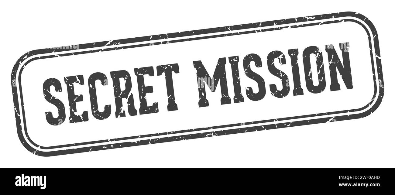 secret mission stamp. secret mission rectangular stamp isolated on white background Stock Vector ...