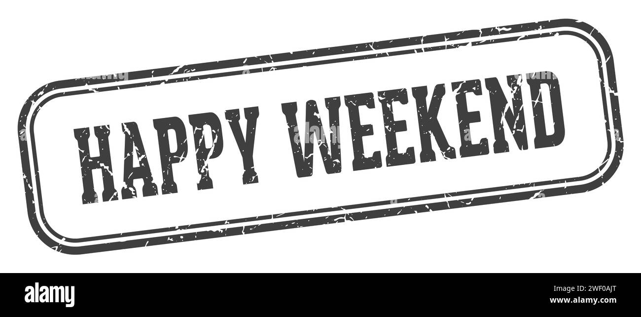 happy weekend stamp. happy weekend rectangular stamp isolated on white ...