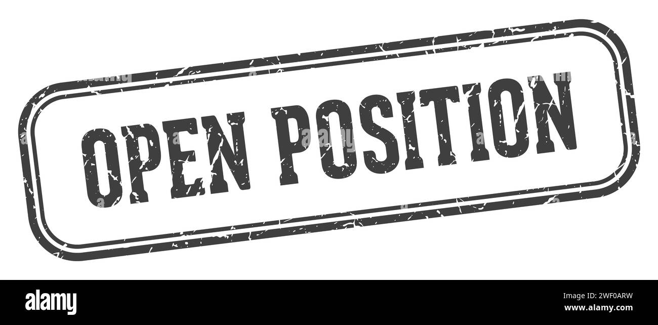 open position stamp. open position rectangular stamp isolated on white ...