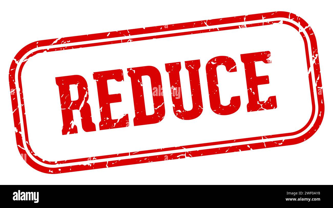 reduce stamp. reduce rectangular stamp isolated on white background ...
