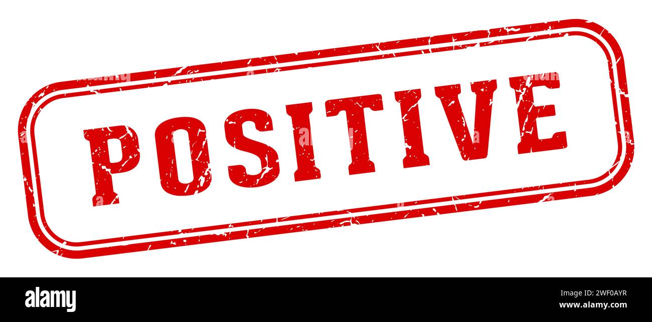 positive stamp. positive rectangular stamp isolated on white background ...