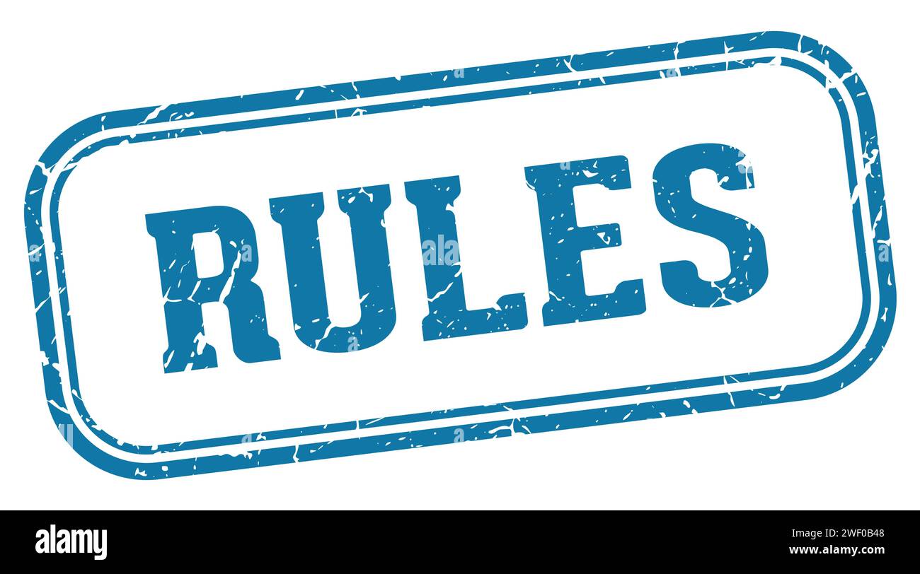 rules stamp. rules rectangular stamp isolated on white background Stock ...