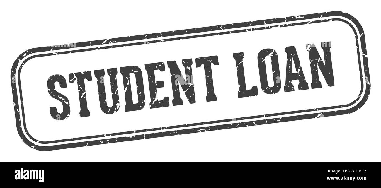 student loan stamp. student loan rectangular stamp isolated on white ...
