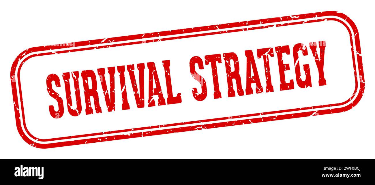 survival strategy stamp. survival strategy rectangular stamp isolated ...