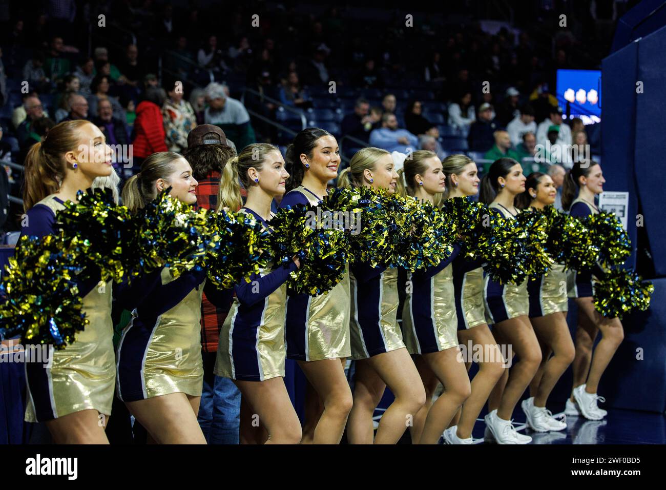 South Bend, Indiana, USA. 27th Jan, 2024. Notre Dame Pom Pom squad ...