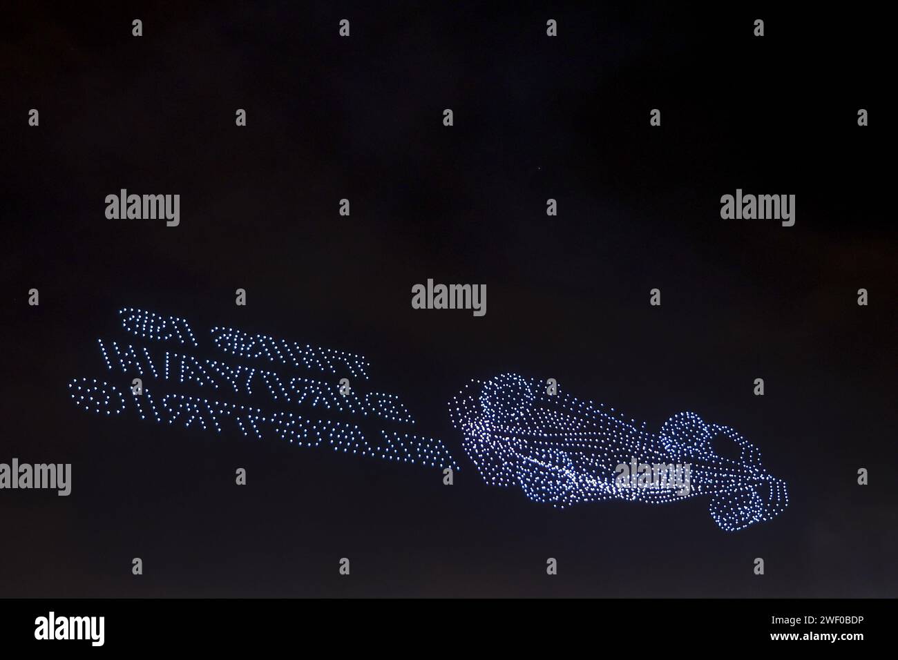 drones show, during the 2024 Diriyah E-Prix, 2nd meeting of the 2023-24 ...