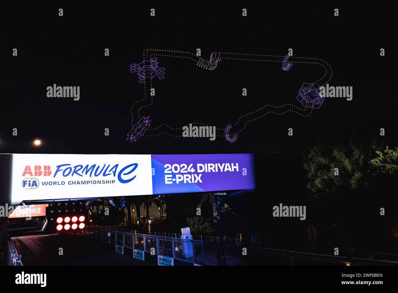 Drone show during the 2024 Diriyah E-Prix, 2nd meeting of the 2023-24 ...