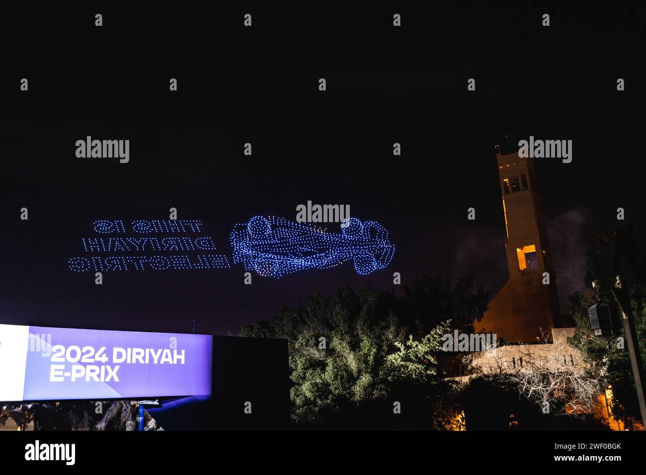 Drone show during the 2024 Diriyah E-Prix, 2nd meeting of the 2023-24 ...