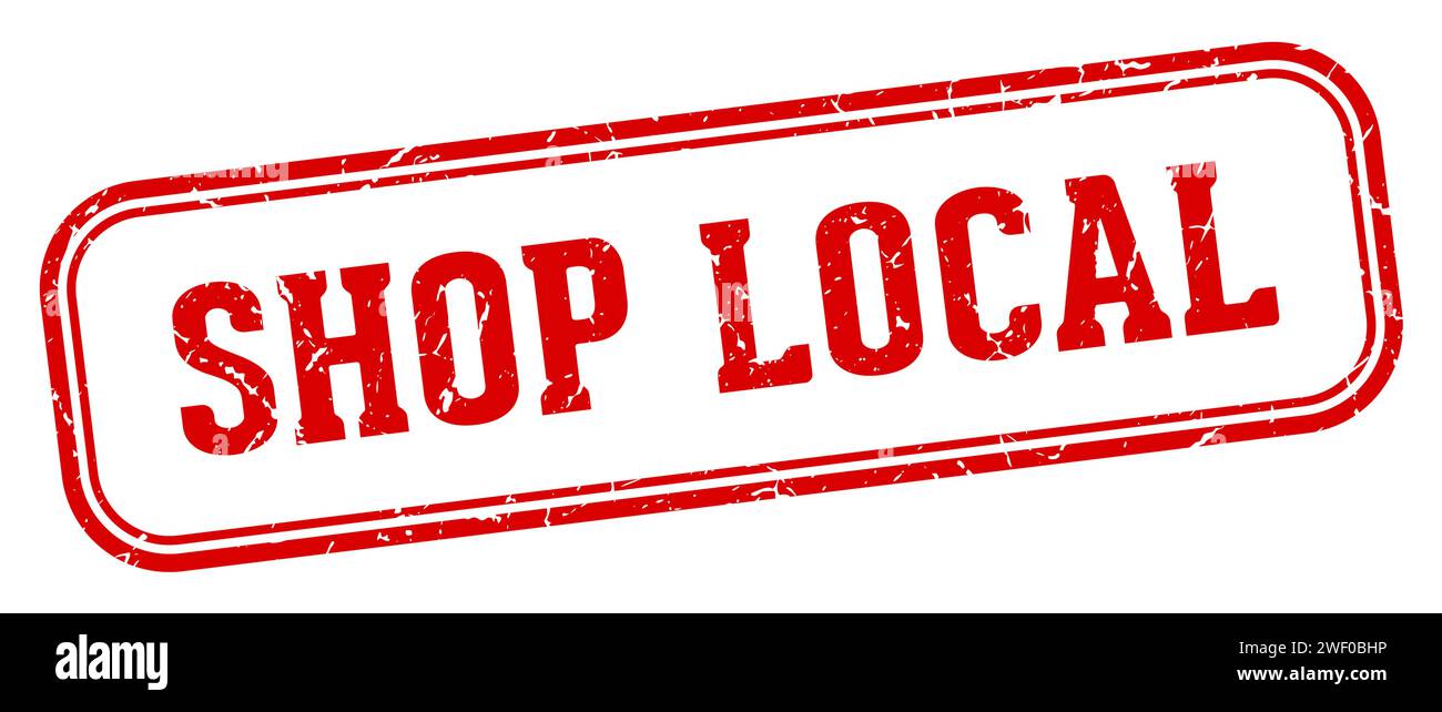 shop local stamp. shop local rectangular stamp isolated on white ...