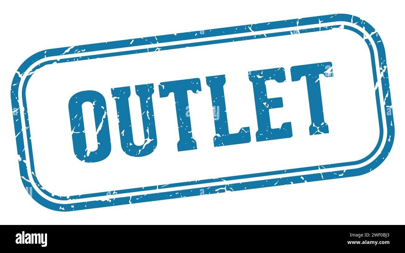 outlet stamp. outlet rectangular stamp isolated on white background ...