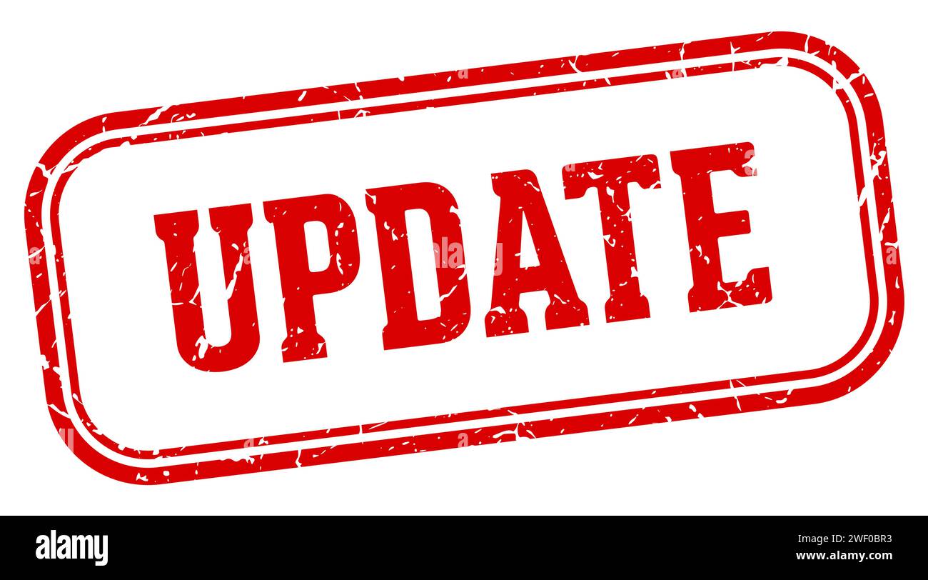 update stamp. update rectangular stamp isolated on white background ...