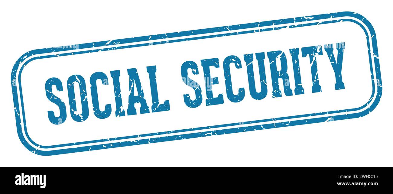 social security stamp. social security rectangular stamp isolated on ...