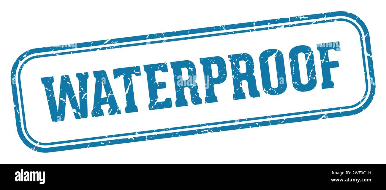 waterproof stamp. waterproof rectangular stamp isolated on white ...