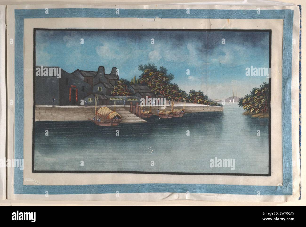 Anonymous - Album Containing Twelve Paintings of Scenes Along a River ...