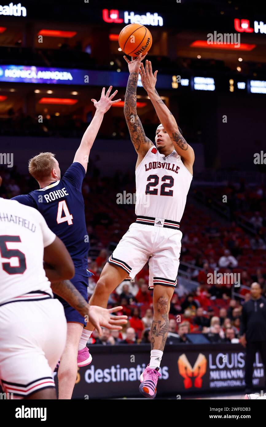 LOUISVILLE, KY - JANUARY 27: Louisville Cardinals guard Tre White (22 ...