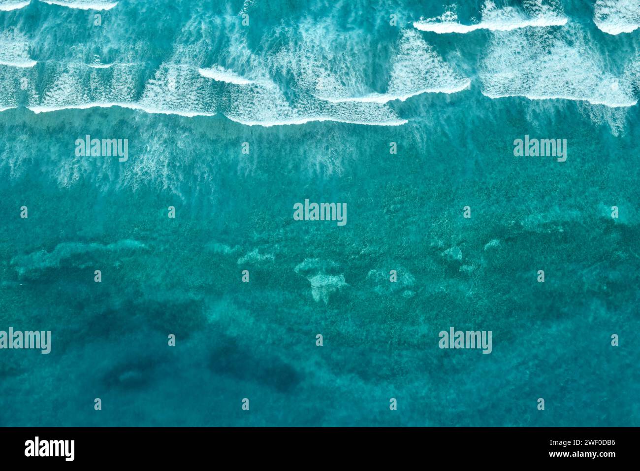 An aerial view of the Belize Barrier Reef, which is part of the ...