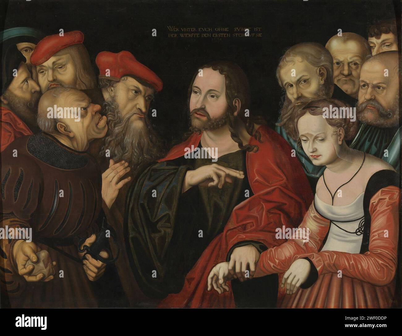 Anonymous - Christ and the Woman Taken in Adultery Stock Photo - Alamy