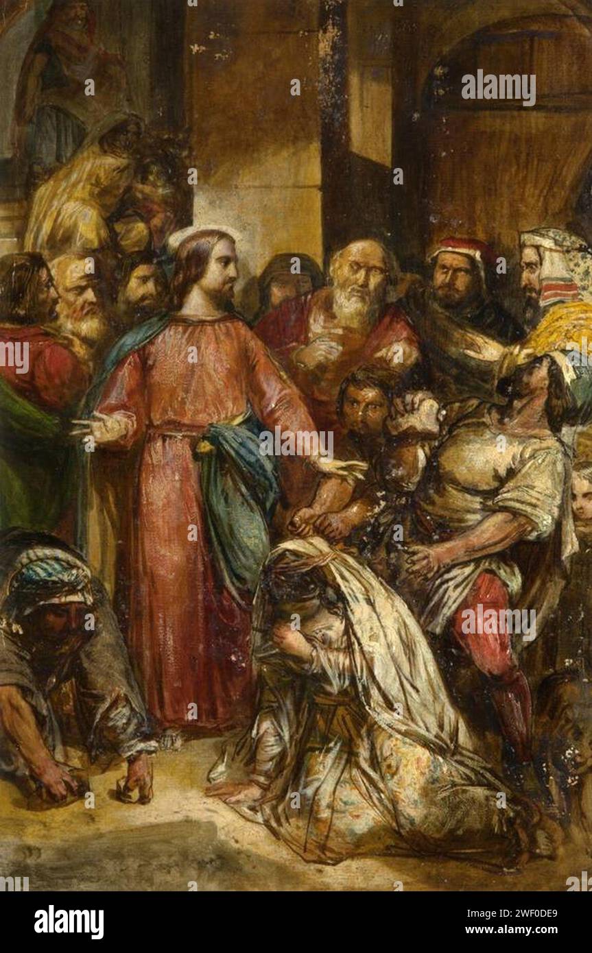 Anonymous - Christ and the Woman Taken in Adultery Stock Photo - Alamy