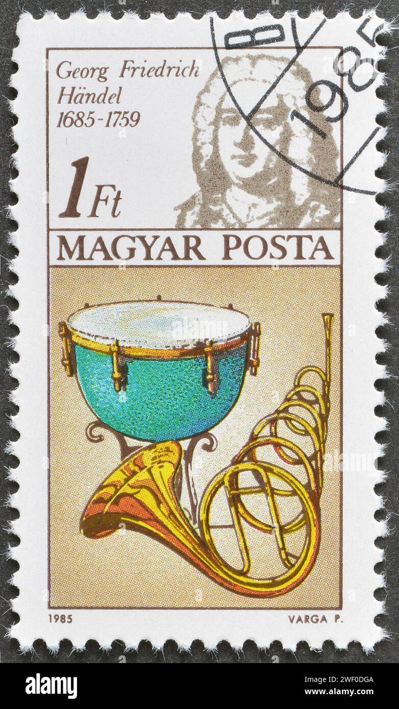 Cancelled postage stamp printed by Hungary, that shows portrait of ...