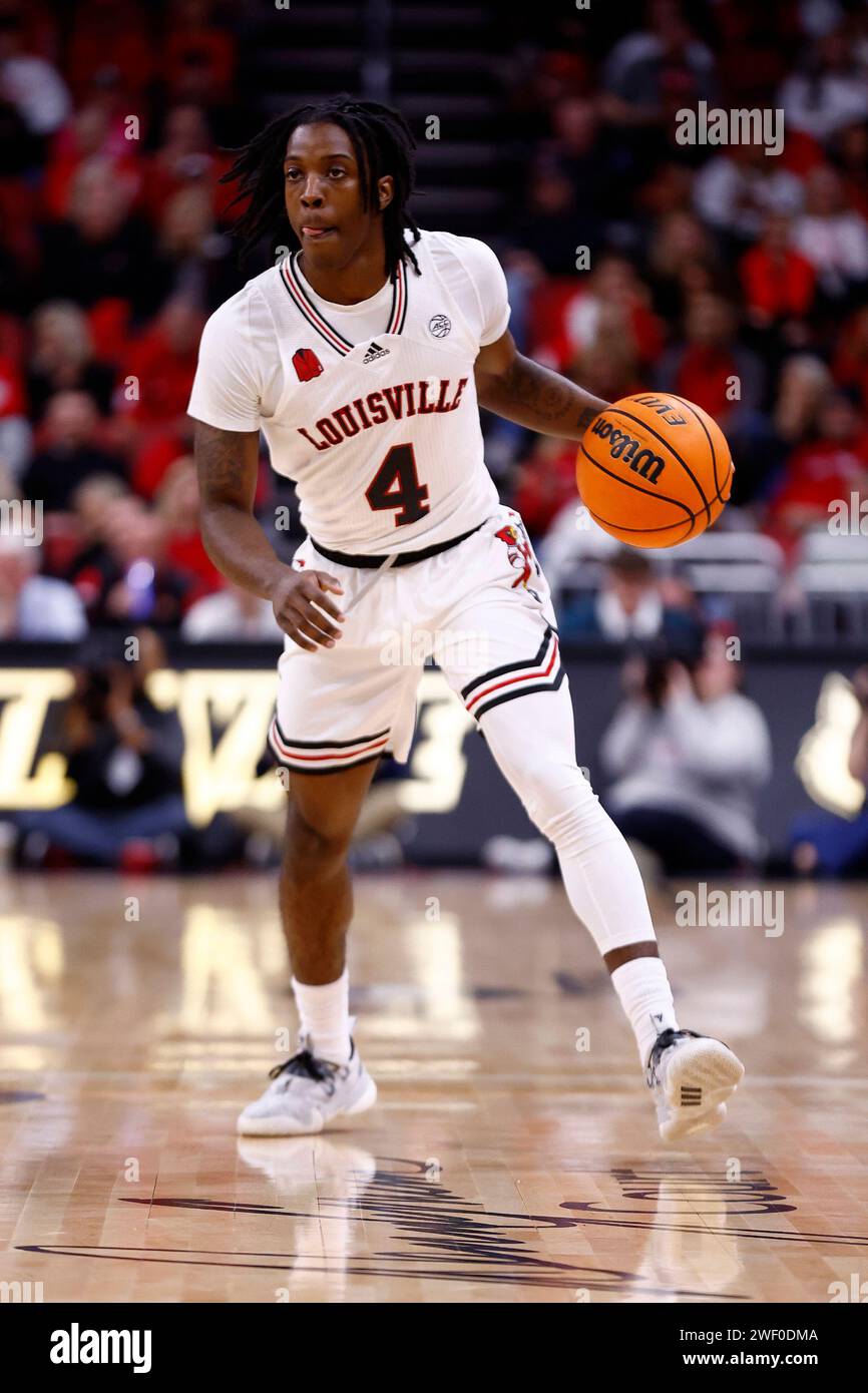 LOUISVILLE, KY - JANUARY 27: Louisville Cardinals guard Ty-Laur Johnson ...