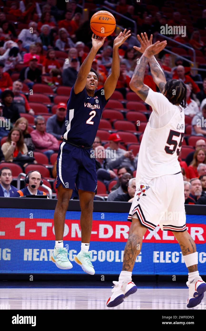 LOUISVILLE, KY - JANUARY 27: Virginia Cavaliers guard Reece Beekman (2 ...