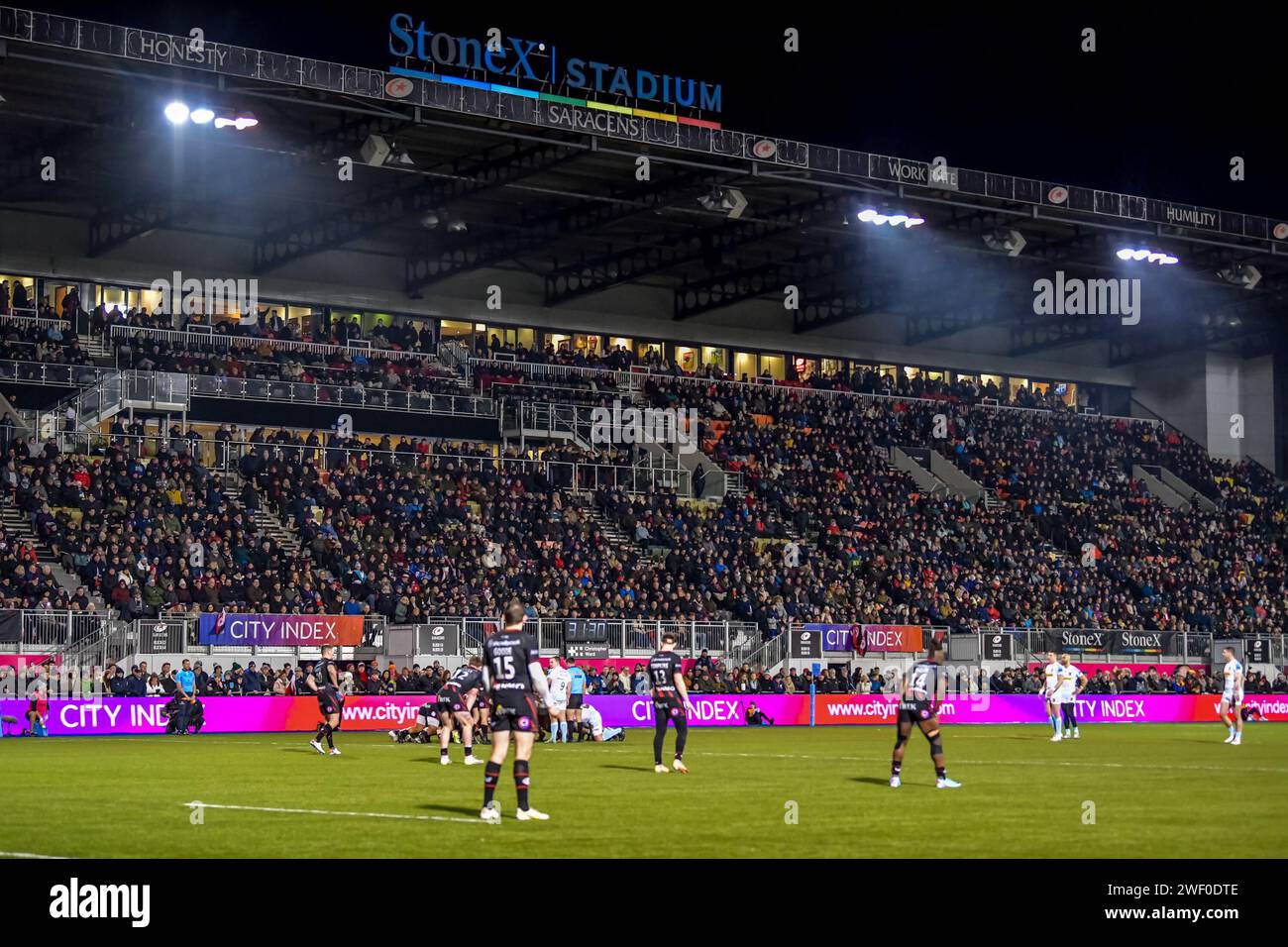 Play in the second half during the Gallagher Premiership Rugby match ...