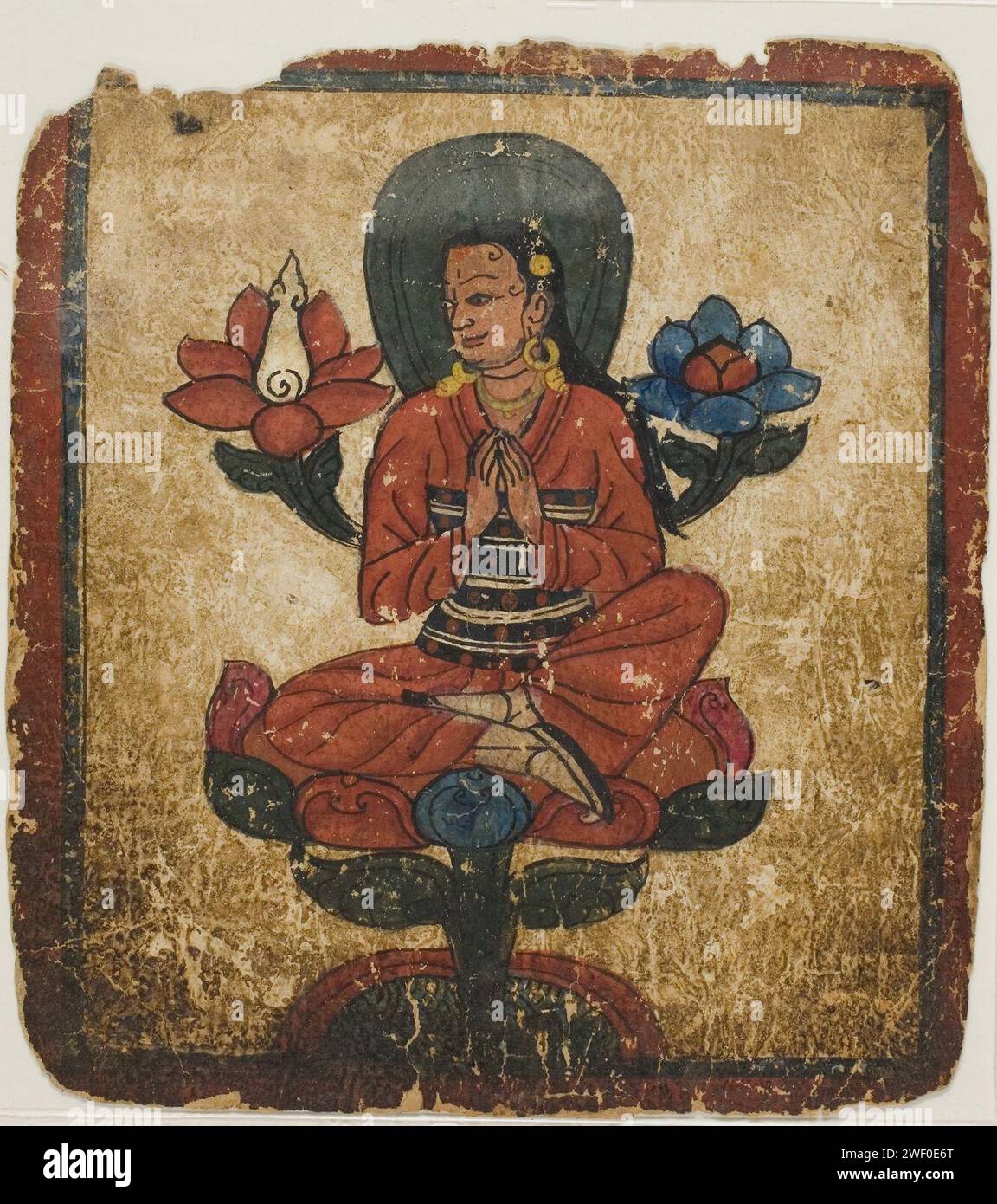 Anonymous - Figure Seated on Lotus, from a Set of Initiation Cards ...
