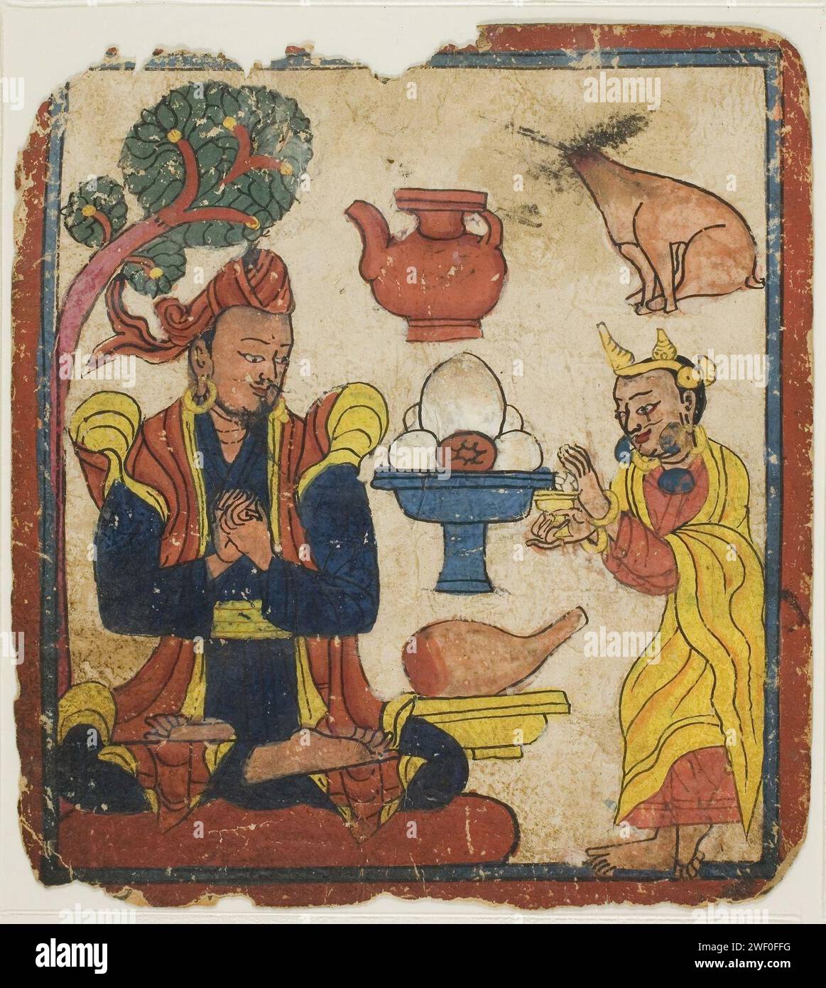 Anonymous - King Mangkur Nourished by Queen Devika, from a Set of ...