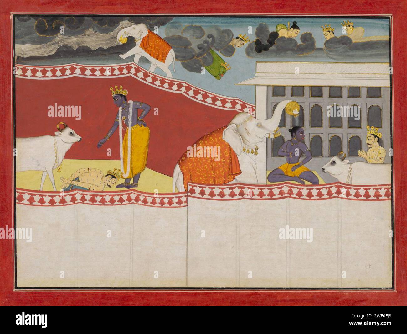 Anonymous - Krishna Blessed by Indra’s Elephant, Airavat, an ...