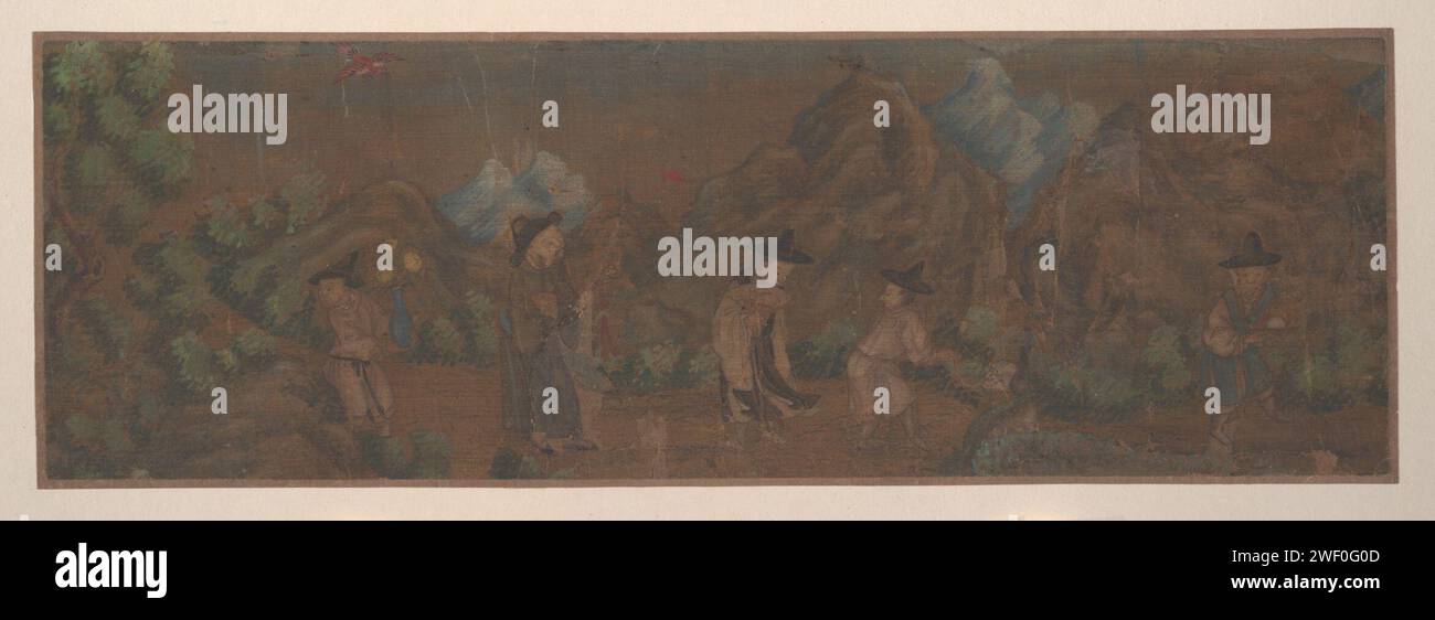 Anonymous - Landscape Painting of Figure in Woodland Setting Stock ...