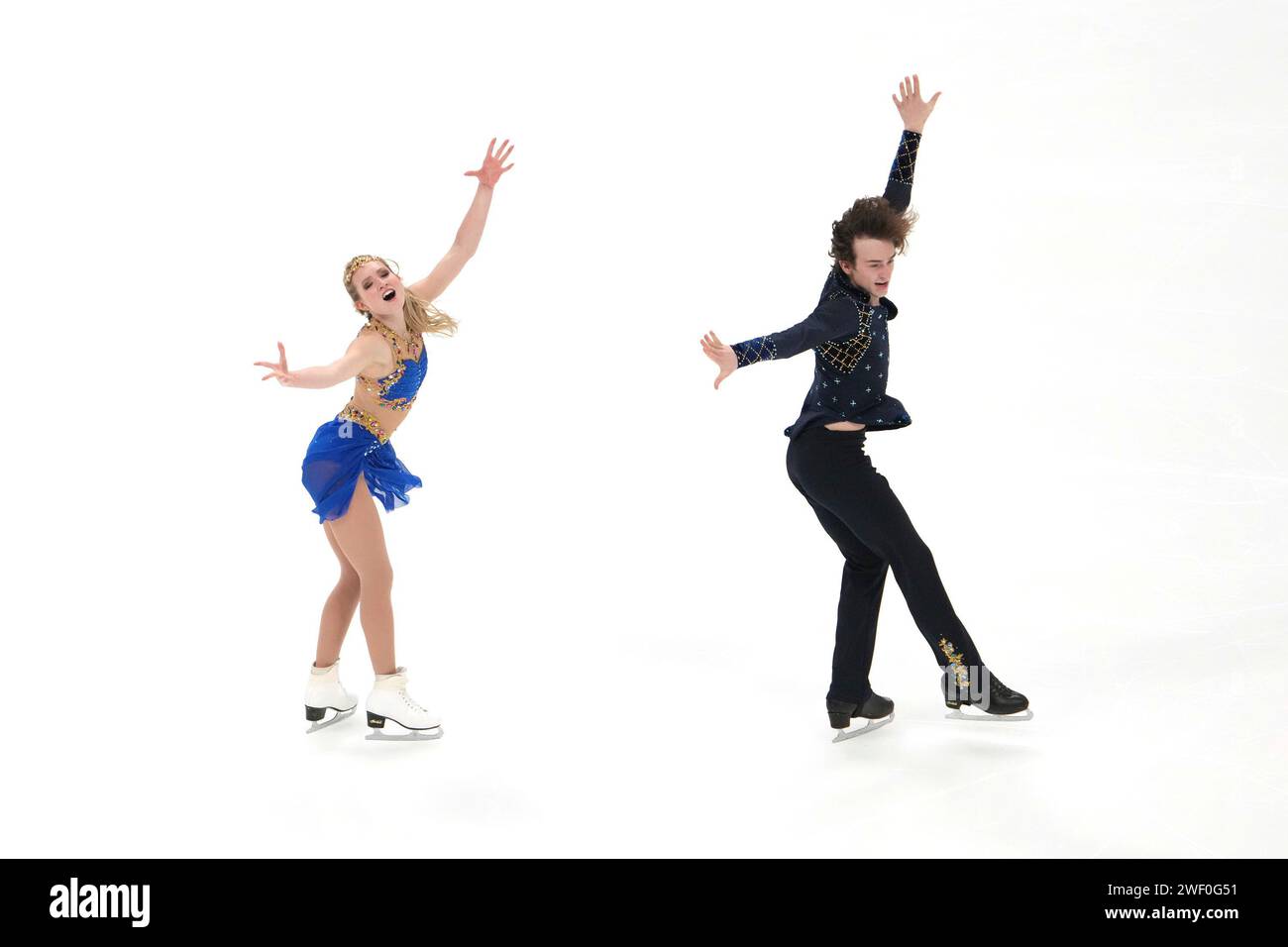 COLUMBUS, OH - JANUARY 27: Eva Pate and Logan Bye skate in the Ice ...