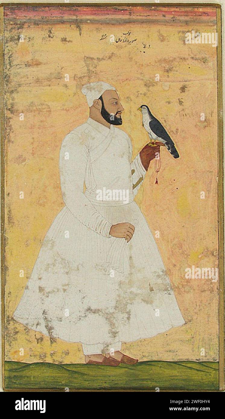Anonymous - Portrait of Nawab Da’ud Khan with Falcon Stock Photo - Alamy