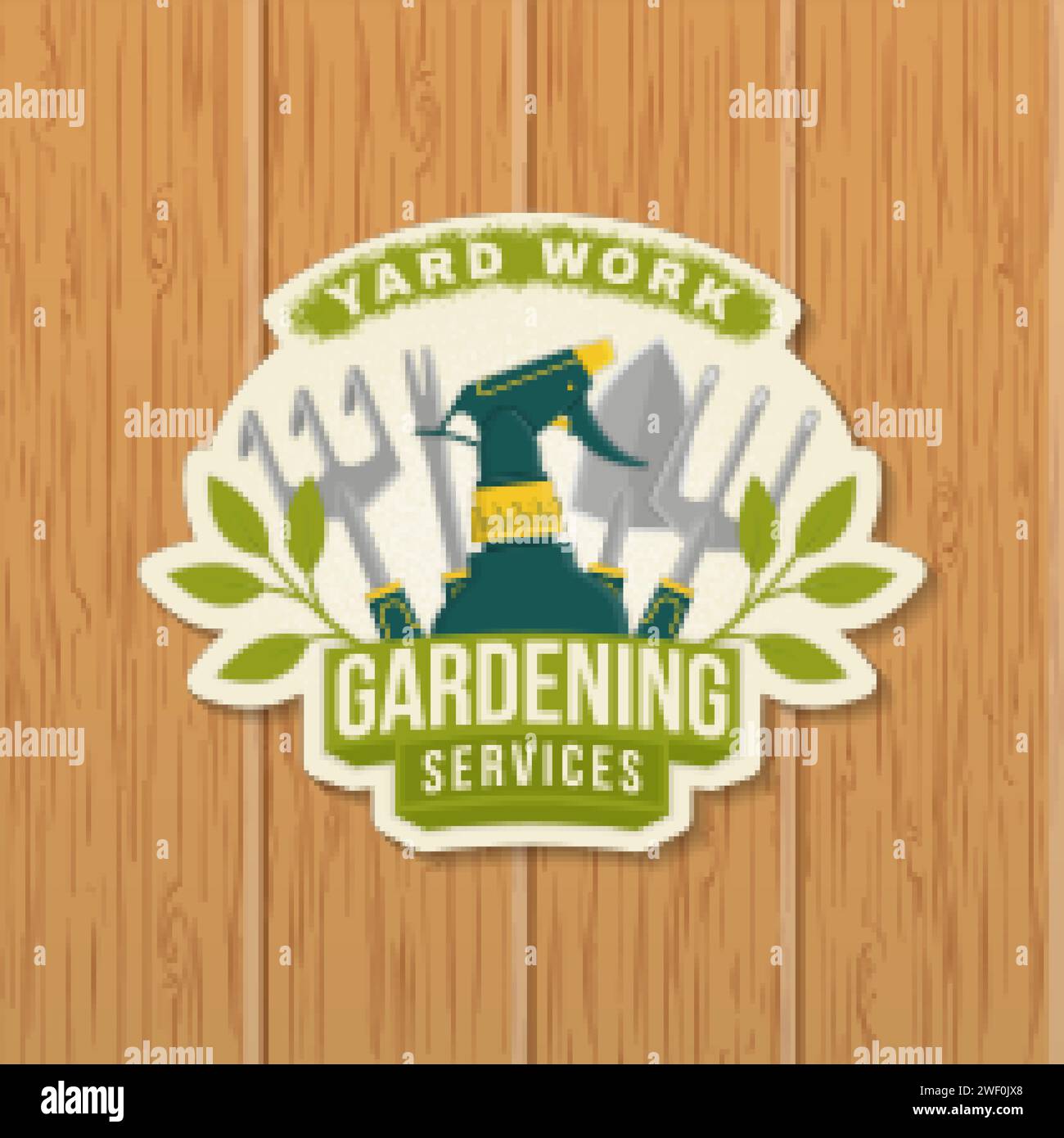Gardening services emblem, label, patch, sticker. Vector illustration ...