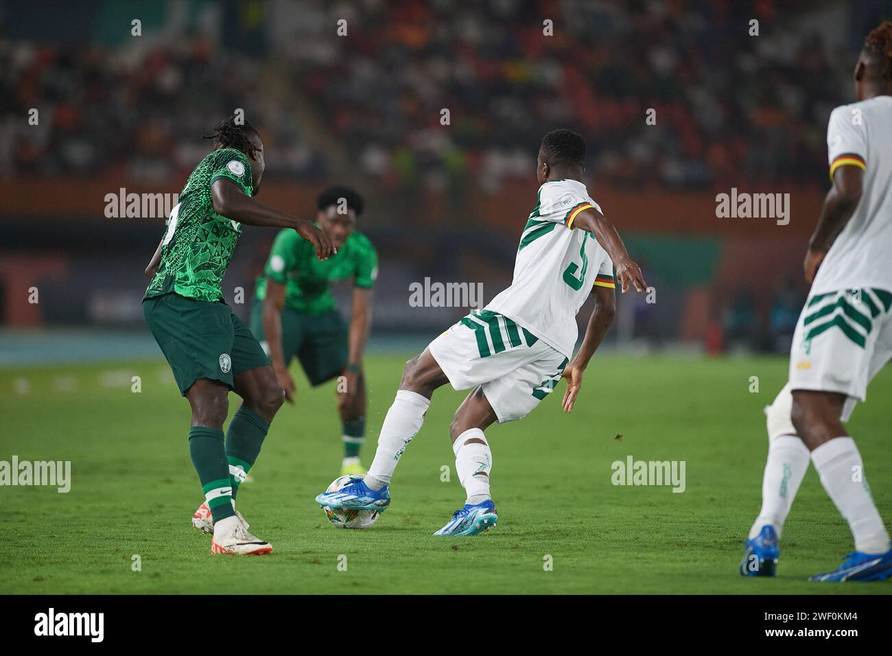 Abidjan, Ivory Coast. January 27, 2024. Tolo Nouhou takes the ball from ...