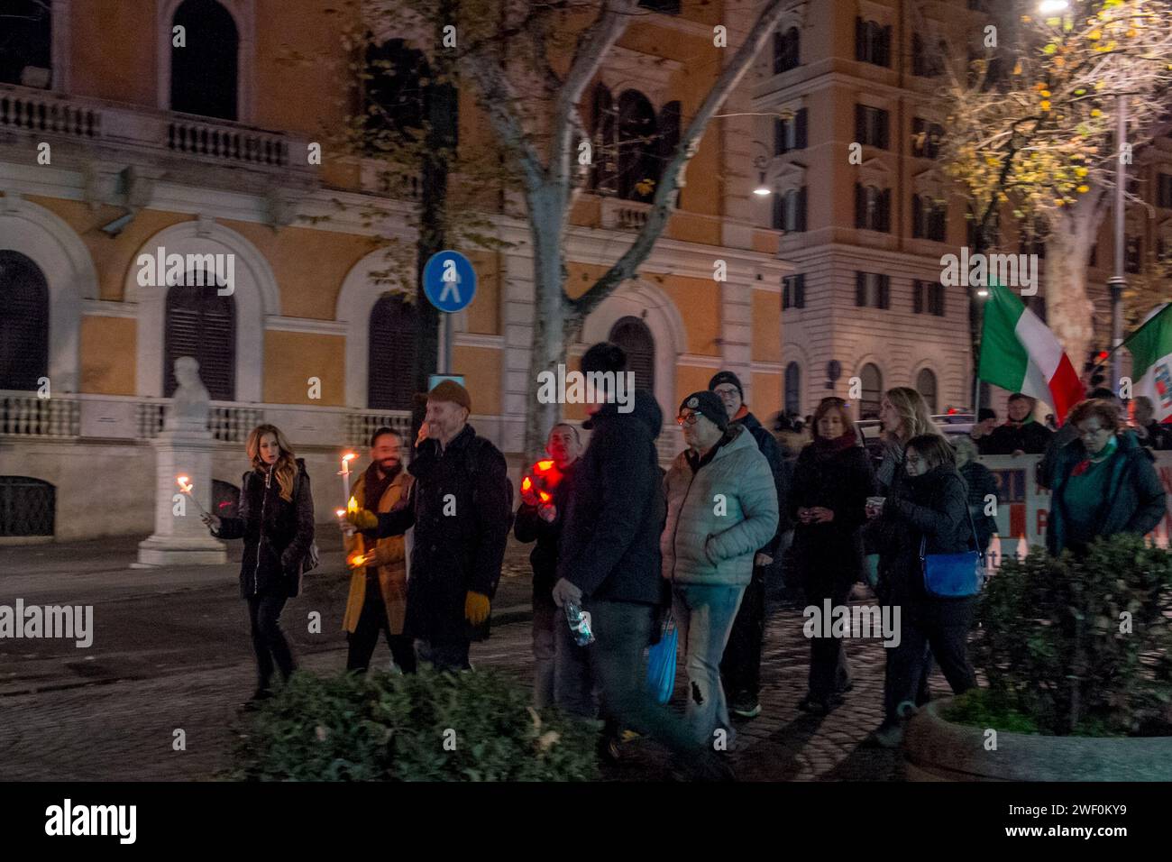 01/27/2024 Rome, torchlight procession from Piazza dell'Esquilino to ...