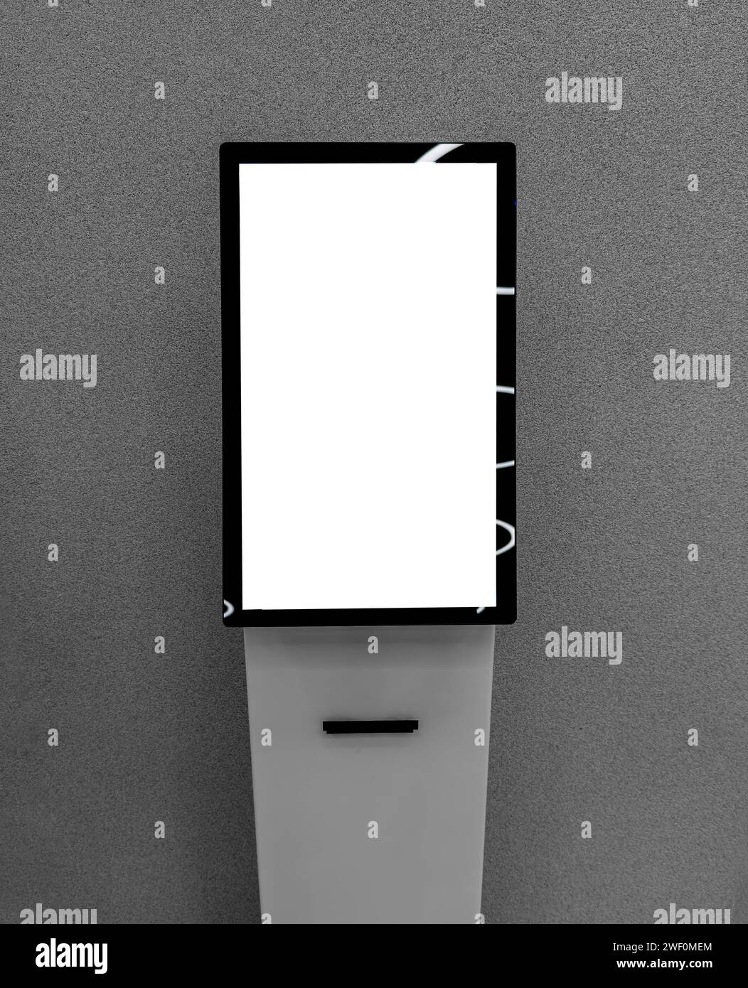 Blank screen, vertical interactive kiosk, information signage, display ...