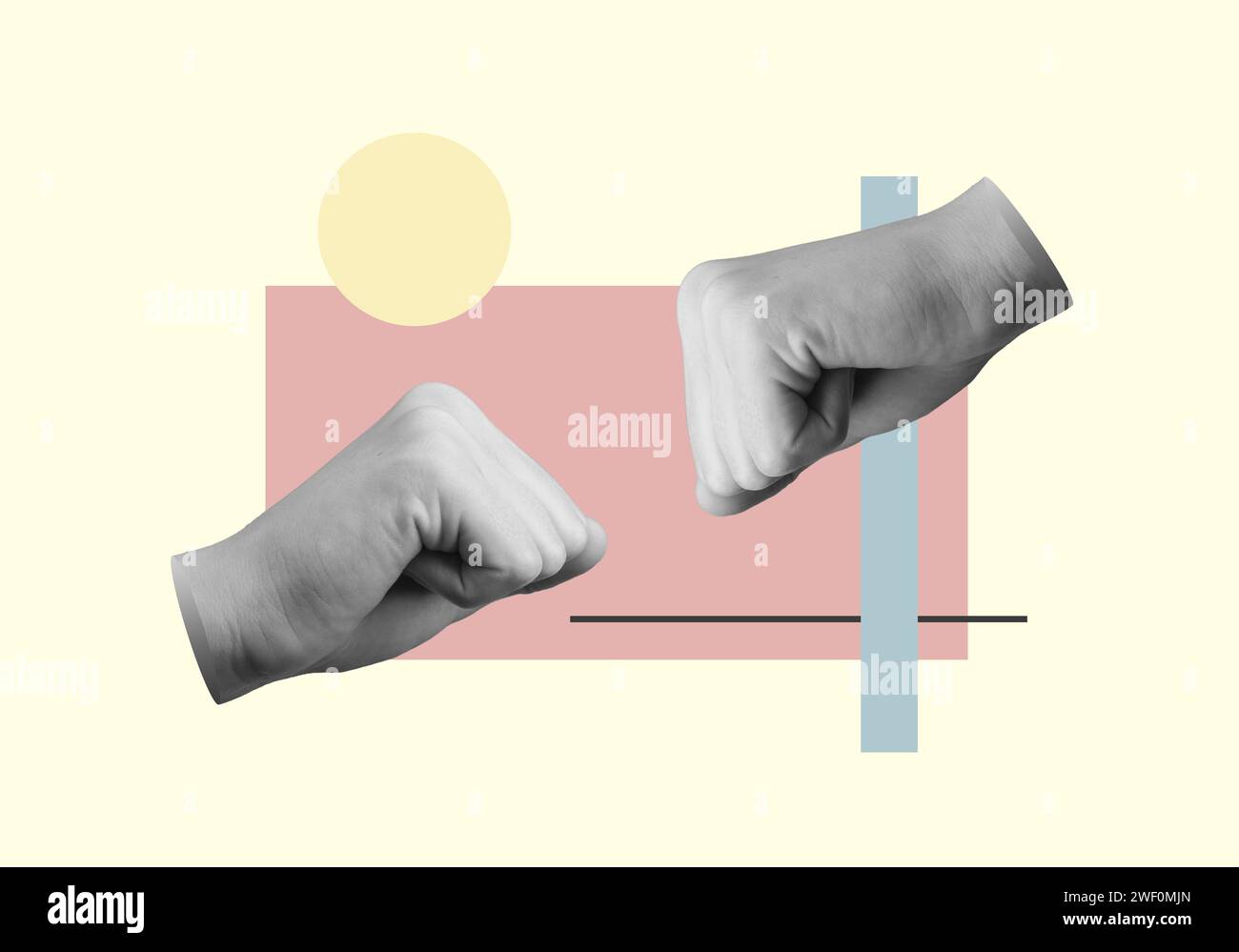 Greeting with hands, fist bump gesture. Girls power, team, partners ...