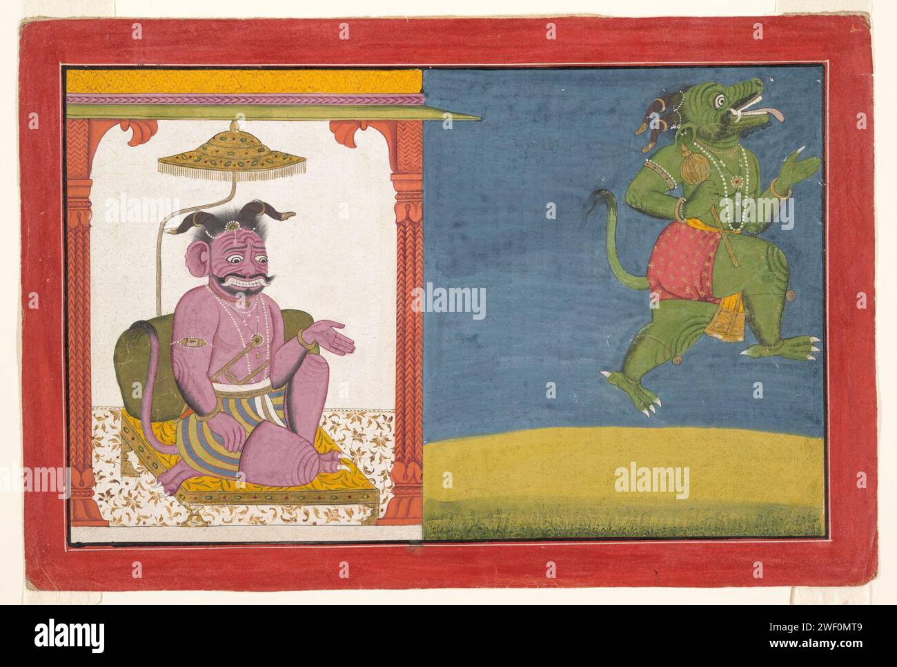 Anonymous - The Demon Hiranyaksha Departs the Demon Palace, Folio from ...