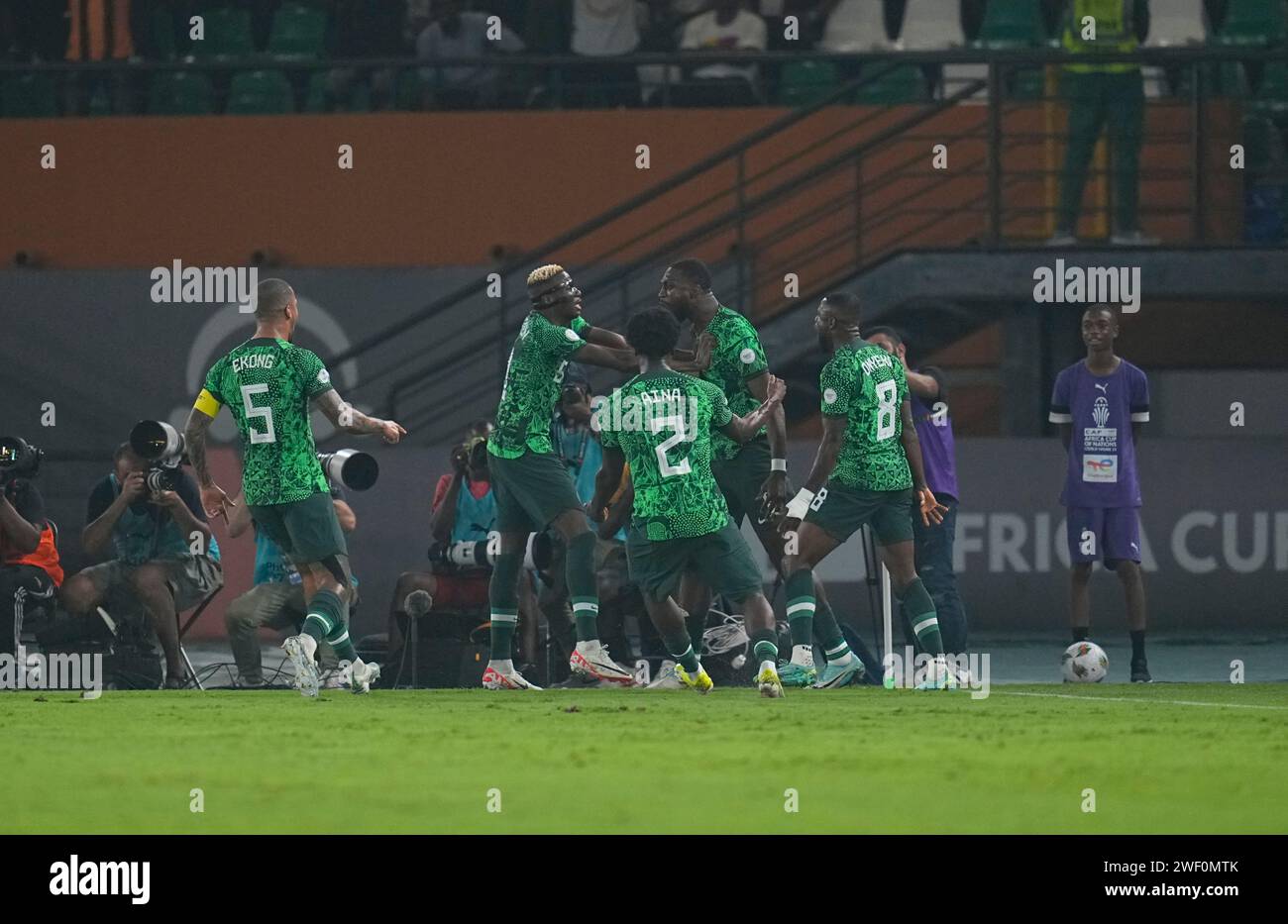 January 27 2024: Ogochukwu Frank Onyeka (Nigeria) celebrate during a ...